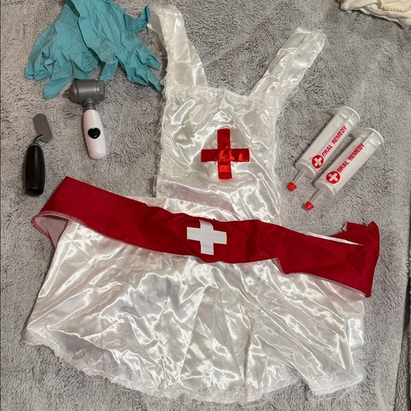 Other | White And Red Nurse Costume Dress And Accessories | Poshmark